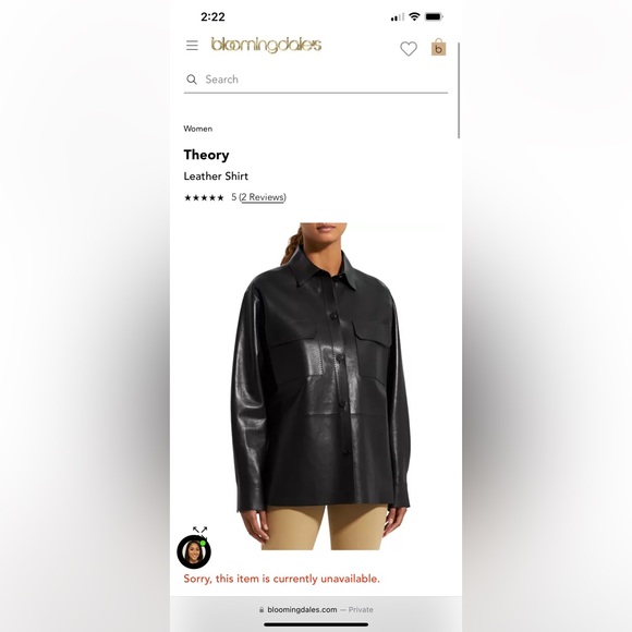 Theory | Jackets & Coats | Theory Leather Shacket Brand New Never Worn ...